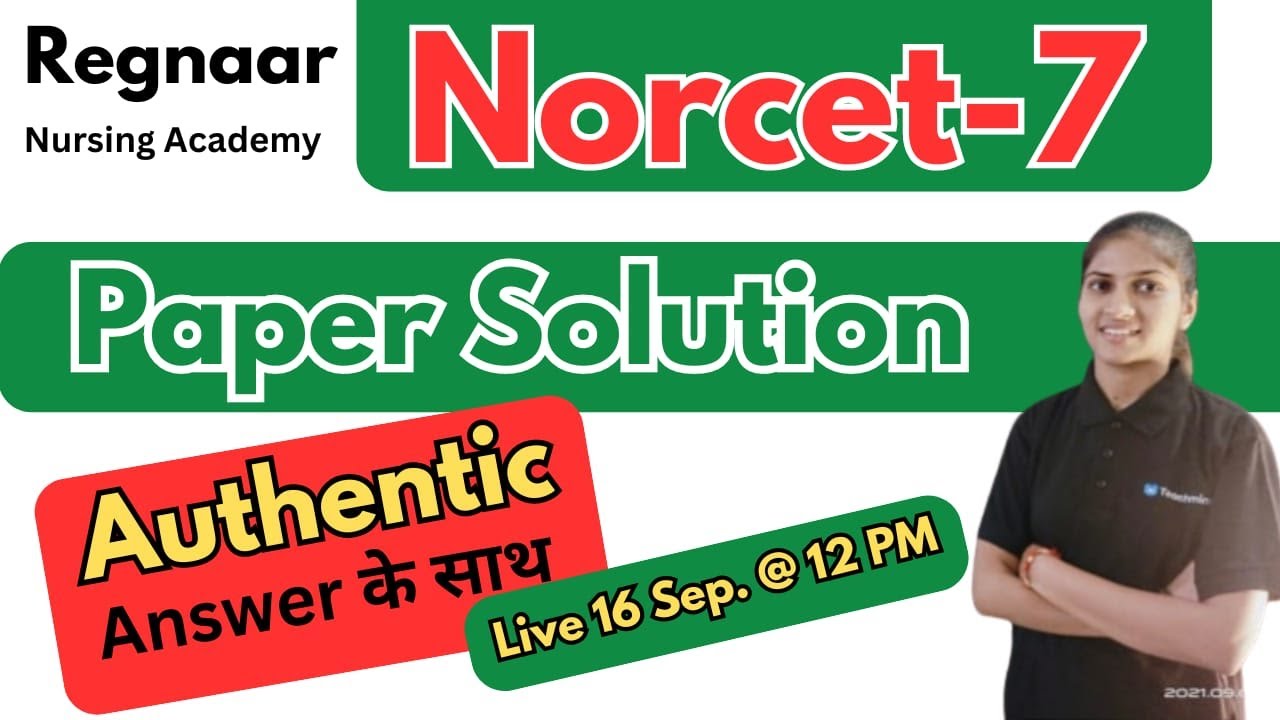 PRE NORCET 7 QUESTION PAPER SOLUTION /SURE SELECTION7015849619 # ...