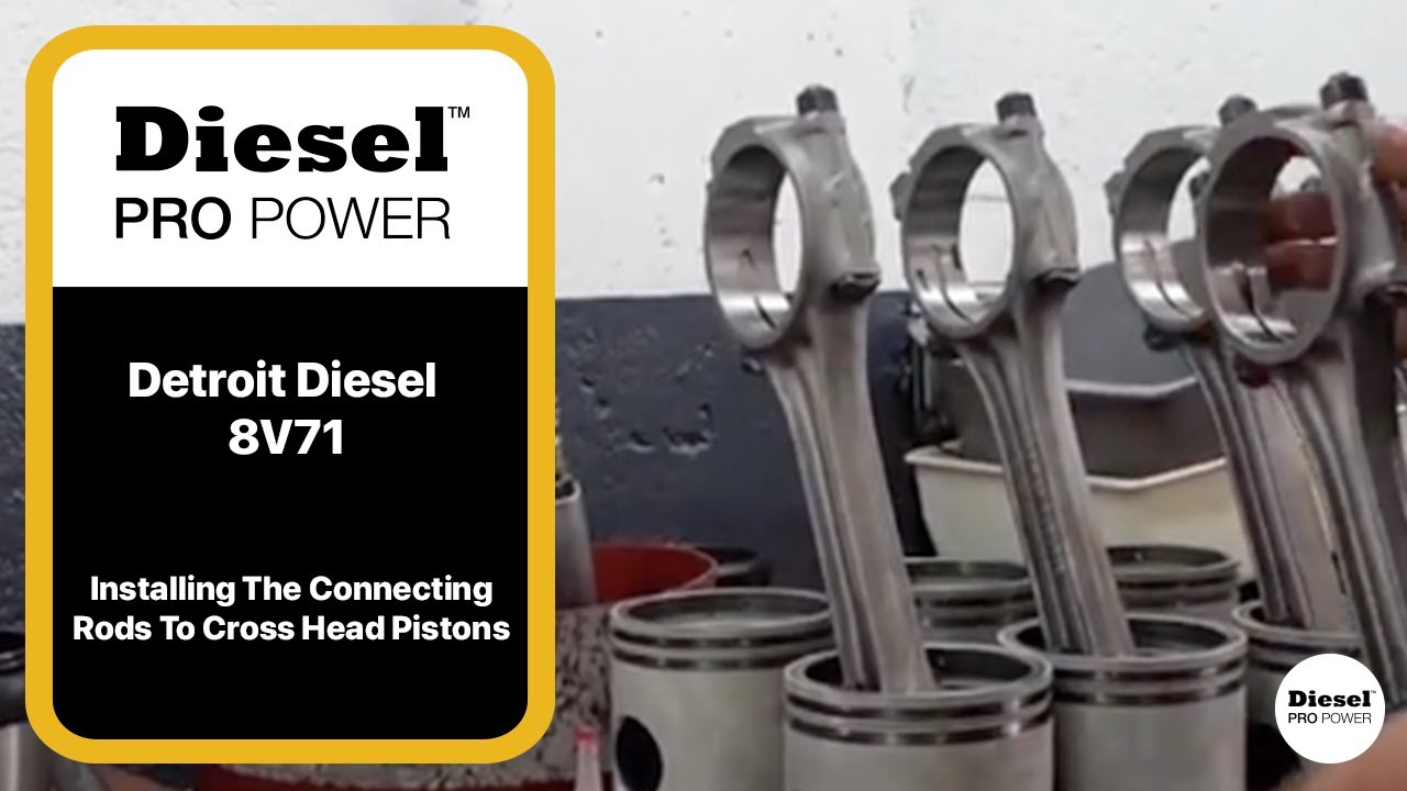 Installing The Connecting Rods To Cross Head Pistons For A Detroit ...
