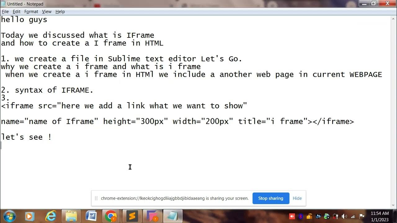 Helllo! These chapter clear out your Iframe tag and how to write a code ...