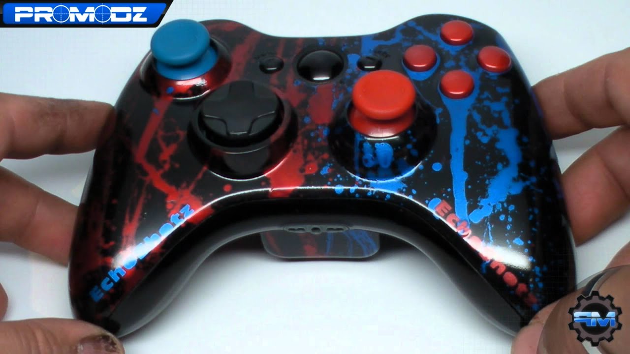 ProModz.com's "EchoShotz" Custom Xbox 360 Controller (Splatter!) - YouTube