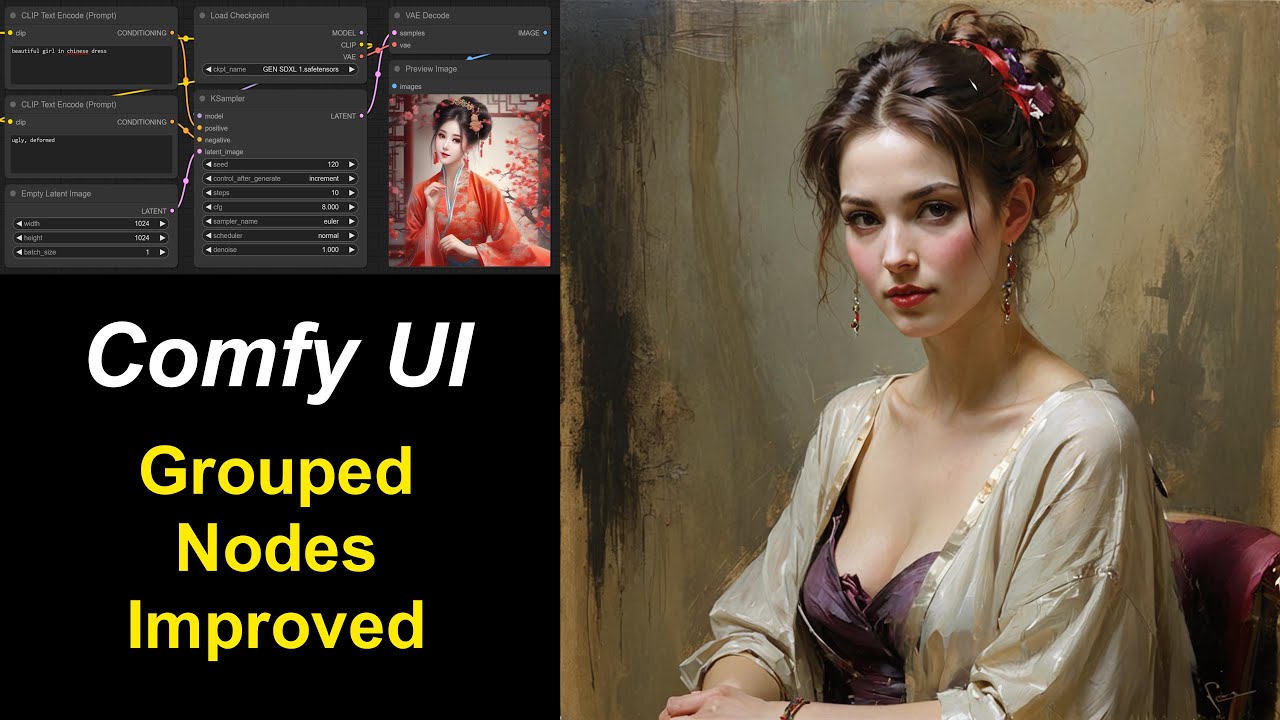 ComfyUI 35 Grouped Nodes - Free Workflow - Stable Diffusion - YouTube