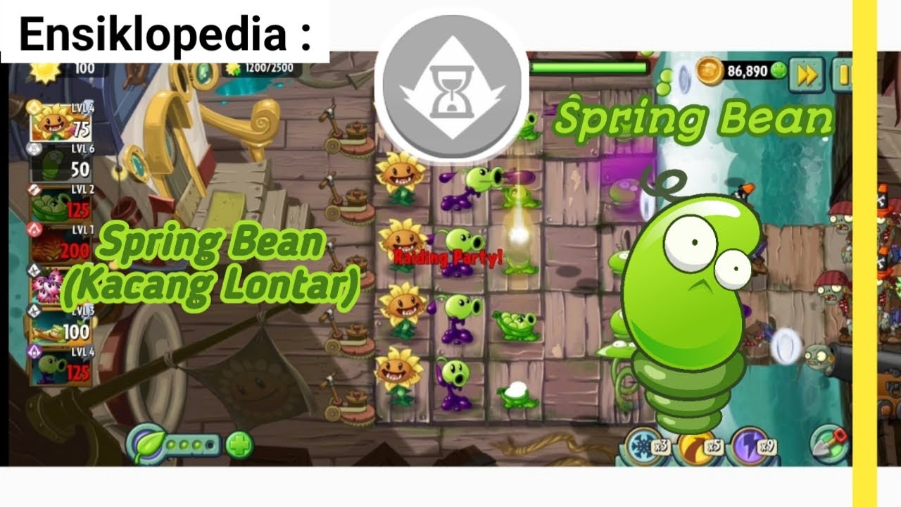 Ensiklopedia : Plants vs Zombies 2 ; Spring Bean (Kacang Lontar) - YouTube