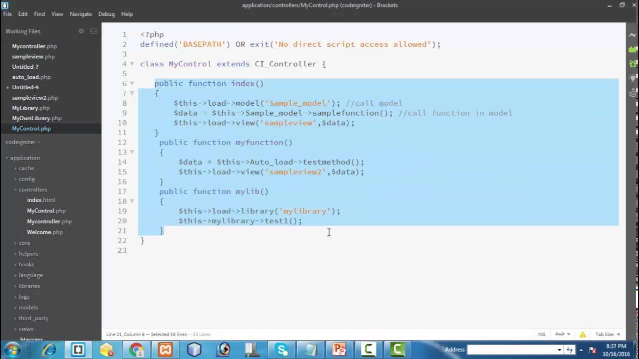 Create Custom Library in CodeIgniter - YouTube