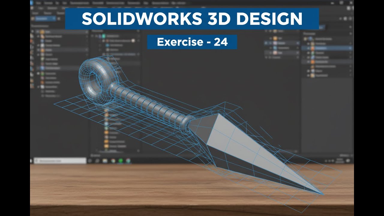 Exercise - 024 | Difficulty level - Intermediate | #solidworks #3d #modeling - YouTube