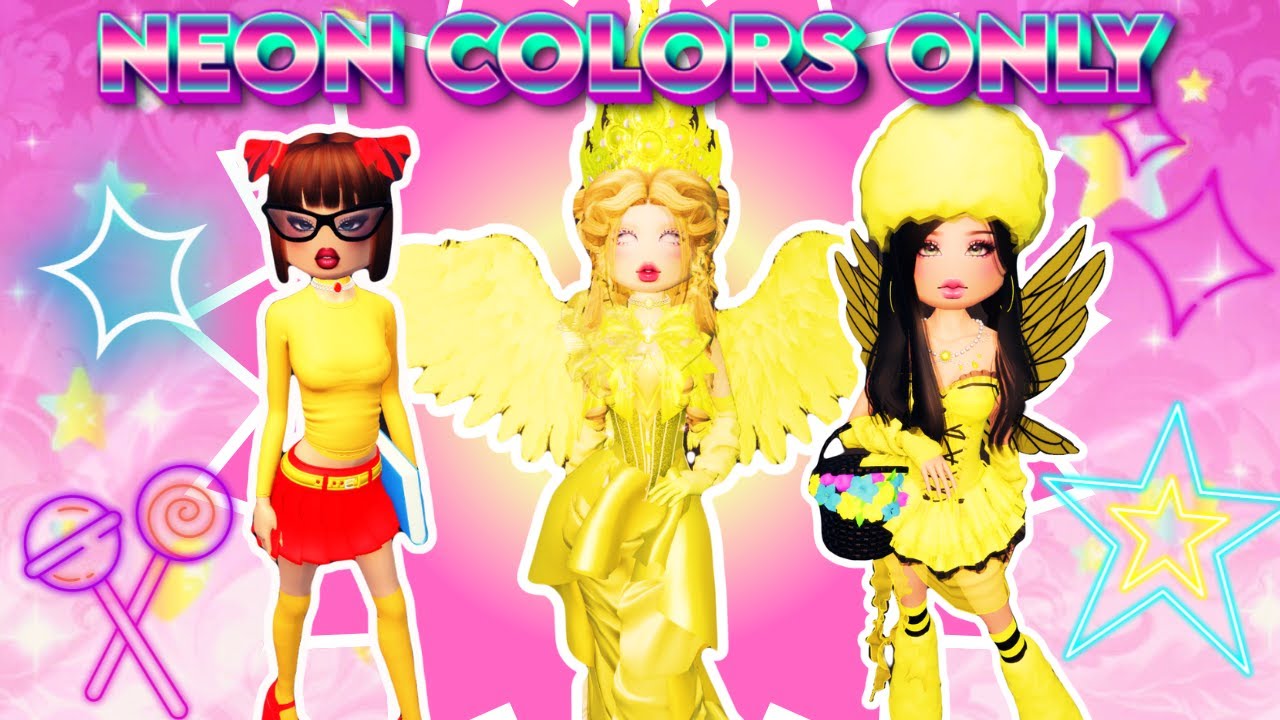 Only Using *NEON COLORS* In Dress To Impress! ROBLOX - YouTube