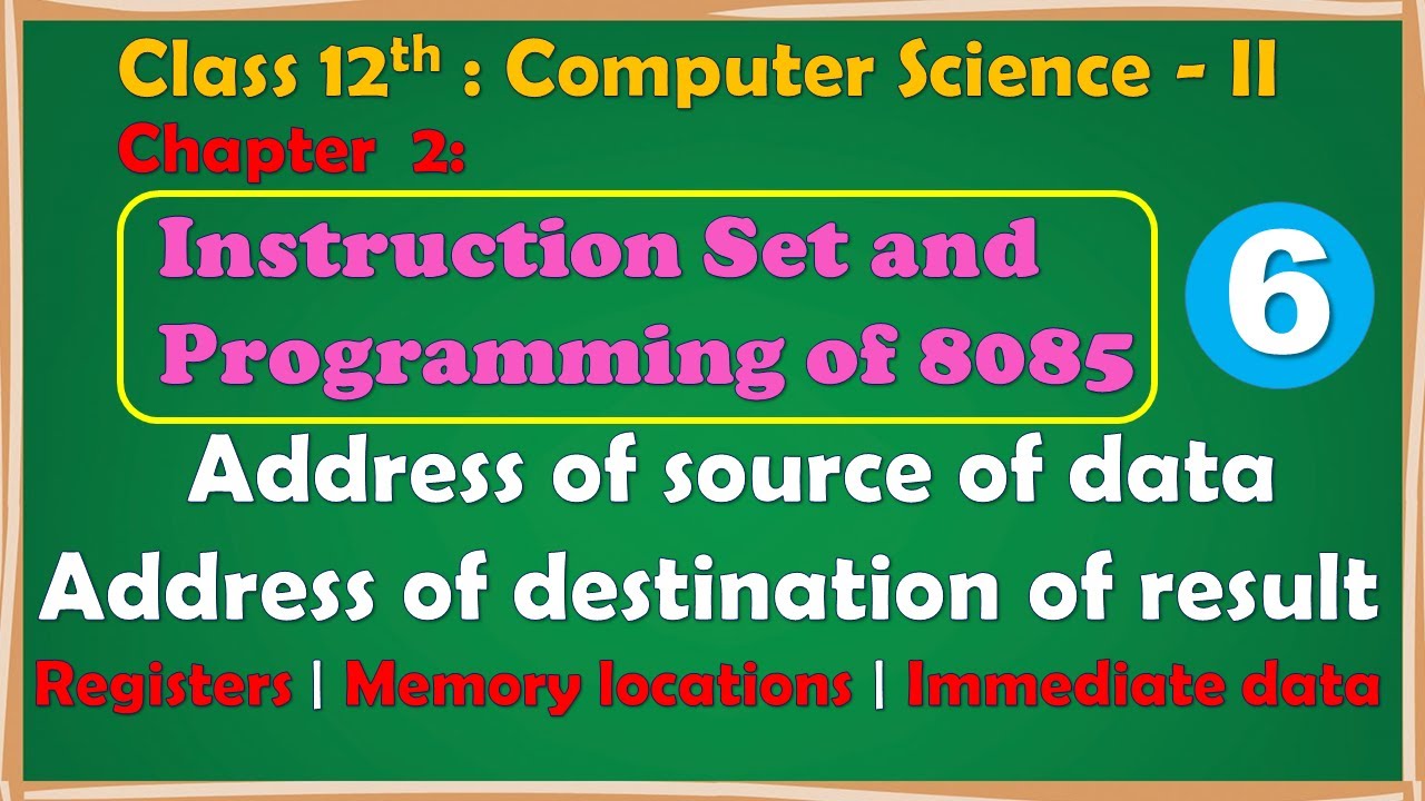 12th Comp. Sci. Paper - II : Chapter -2 | Address of source of data and destination of result ...