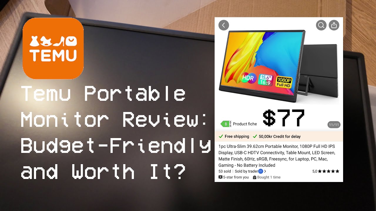 Low effort review: Cheap 15.6-inch 1080 portable monitor I bought from ...
