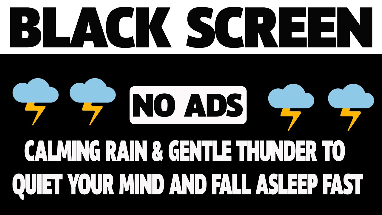 Black Screen | Extremely Heavy Rain & Deep Thunder to Fall Asleep ...