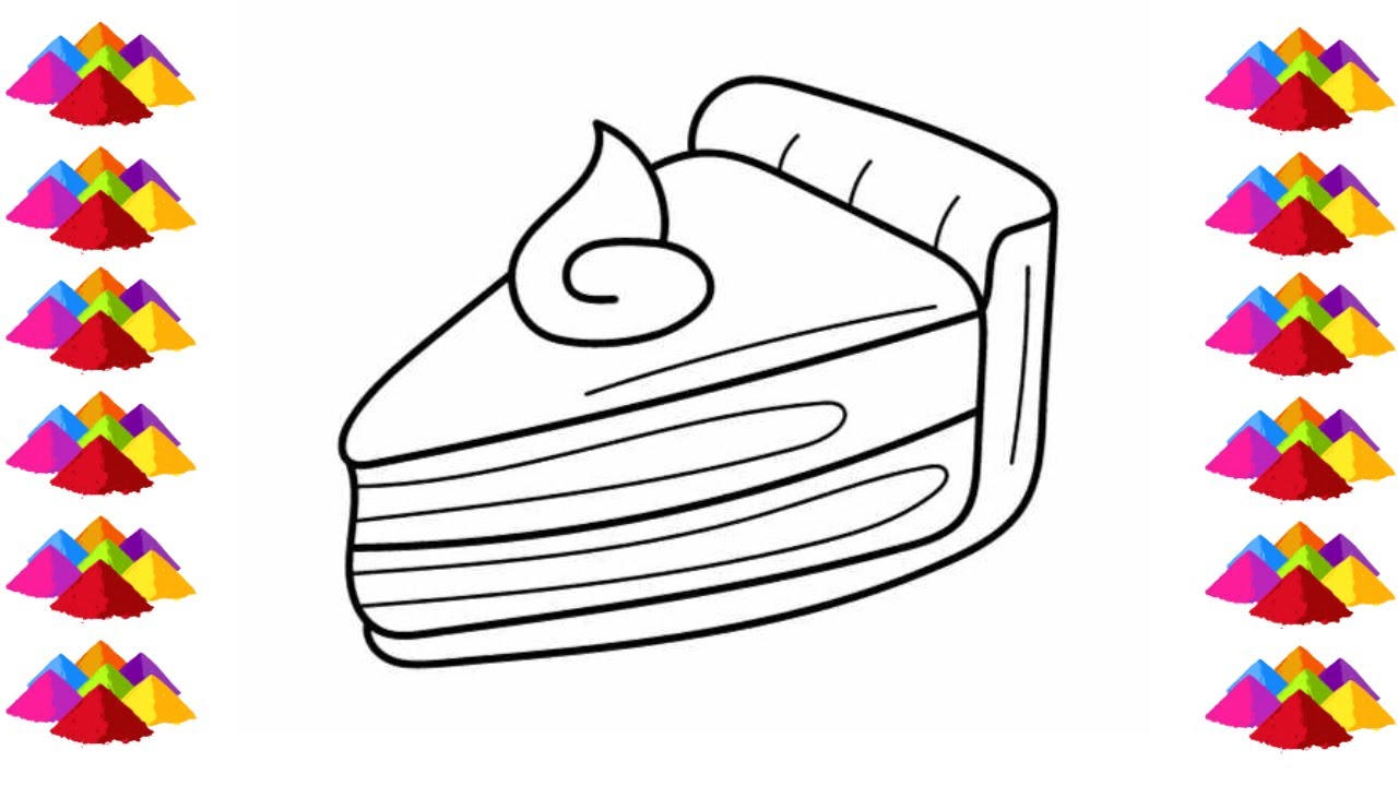 How to Draw a Beautiful Cake | Easy Cake drawing and colouring - YouTube