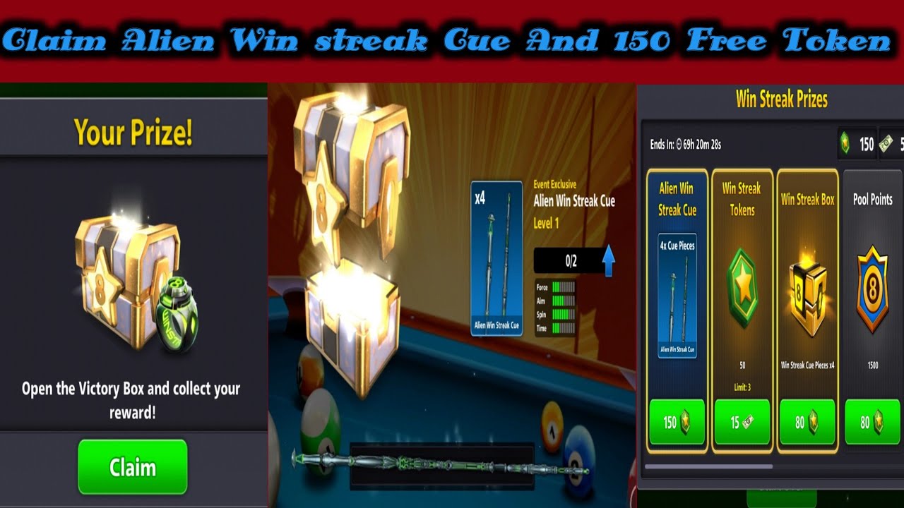 Claim Alien Win streak Cue And 150 free Token - YouTube