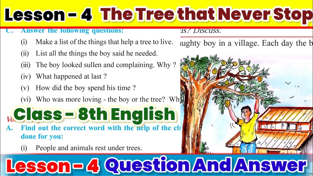 Class 8 english lesson 4 / Class 8 english lesson 4 question answer ...