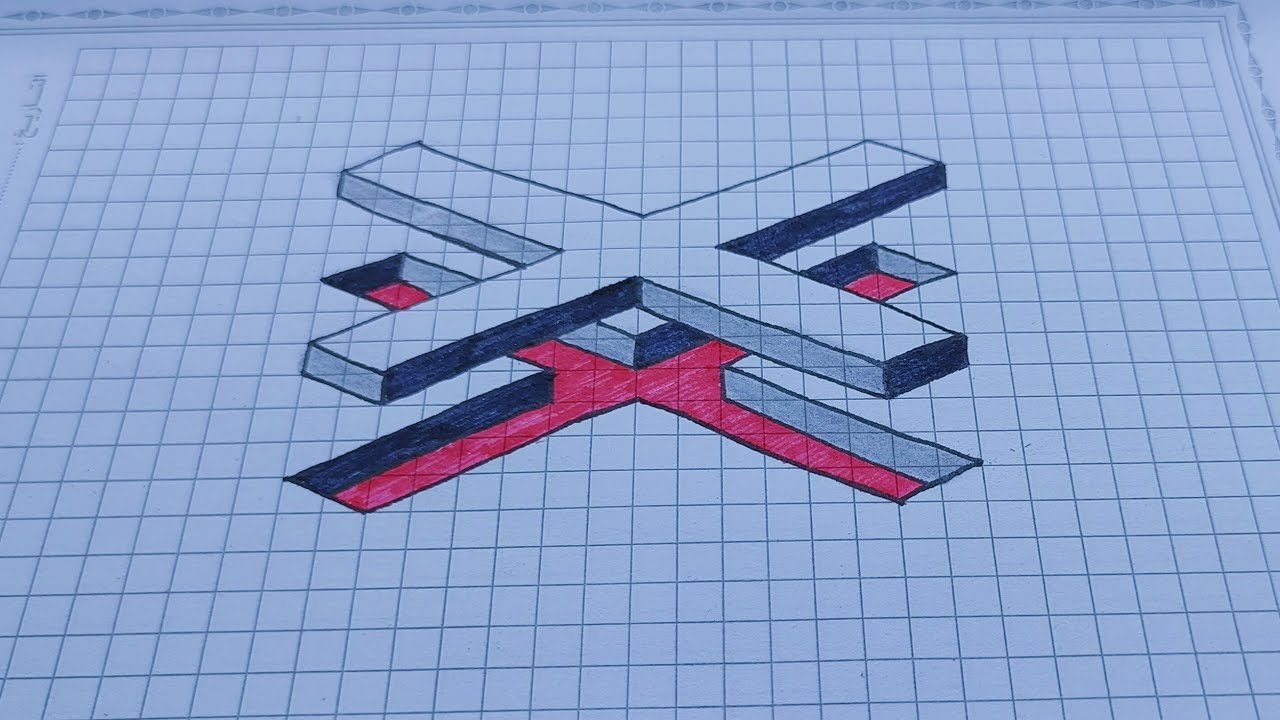 Easy and simple 3d drawing || 3d drawing step by step || - YouTube