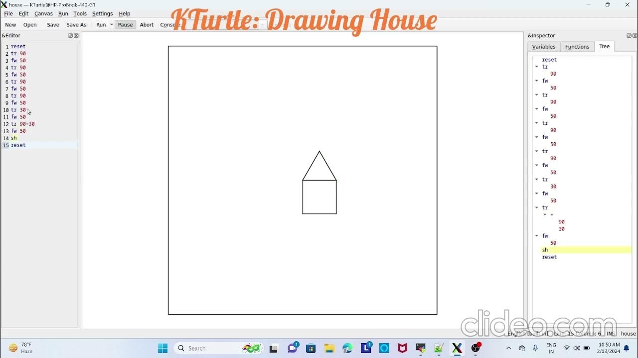 KTurtle Draw House | Learn basic coding in Kturtle | Coding with Kturtle | Kturtle tutorials ...
