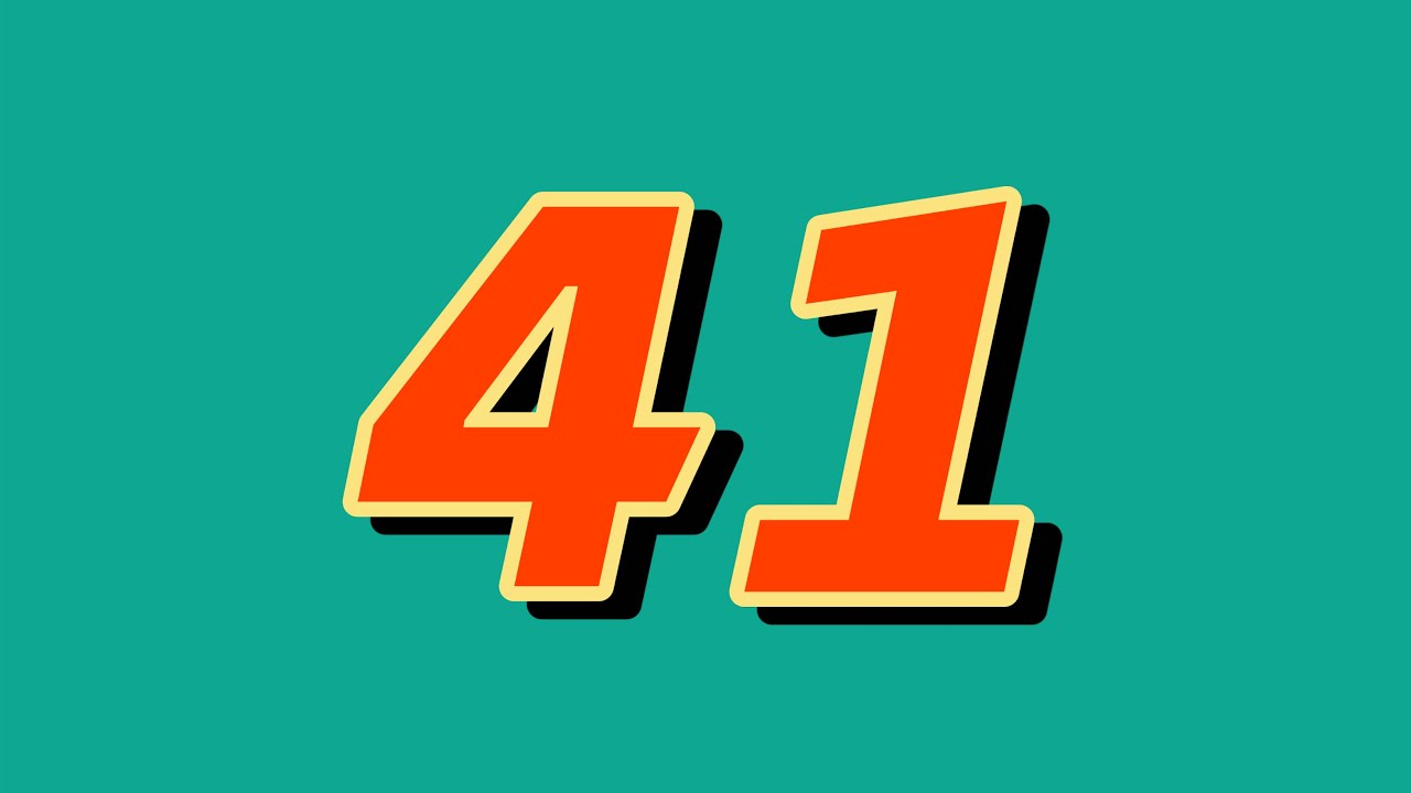 41 Second Countdown Timer ⏰ | Bright green screen and huge numbers - YouTube