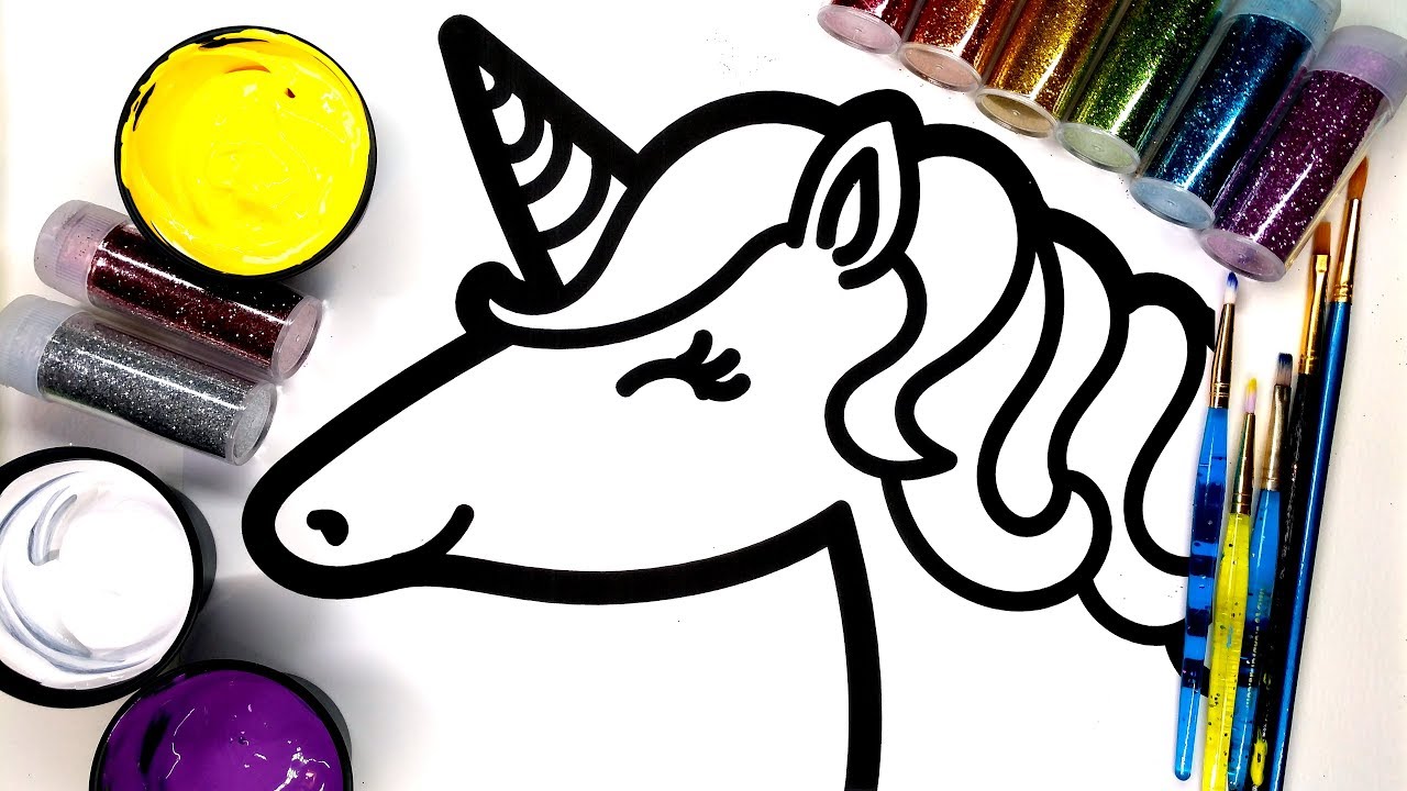 🦄 Painting Glitter Unicorns | Sparkly Rainbow Art for Kids | Birthday ...