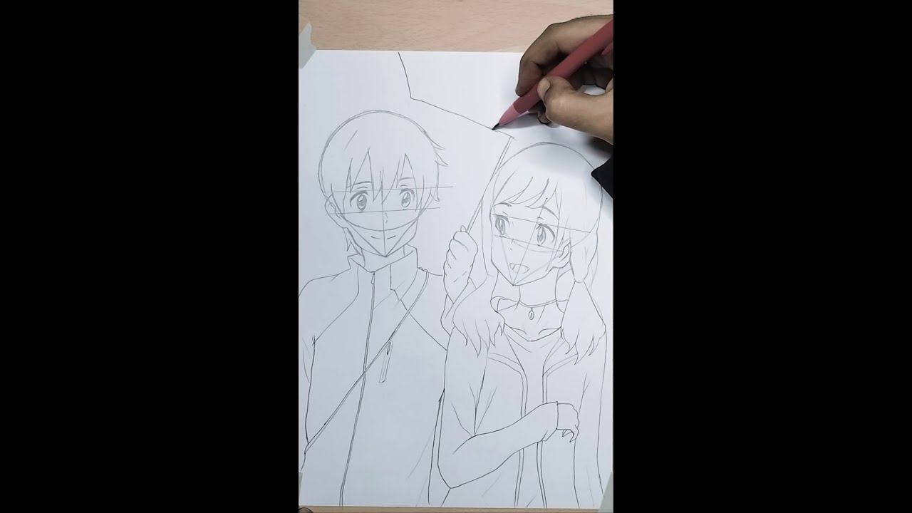 How to draw Hina and Hodaka from weathering with you. - YouTube