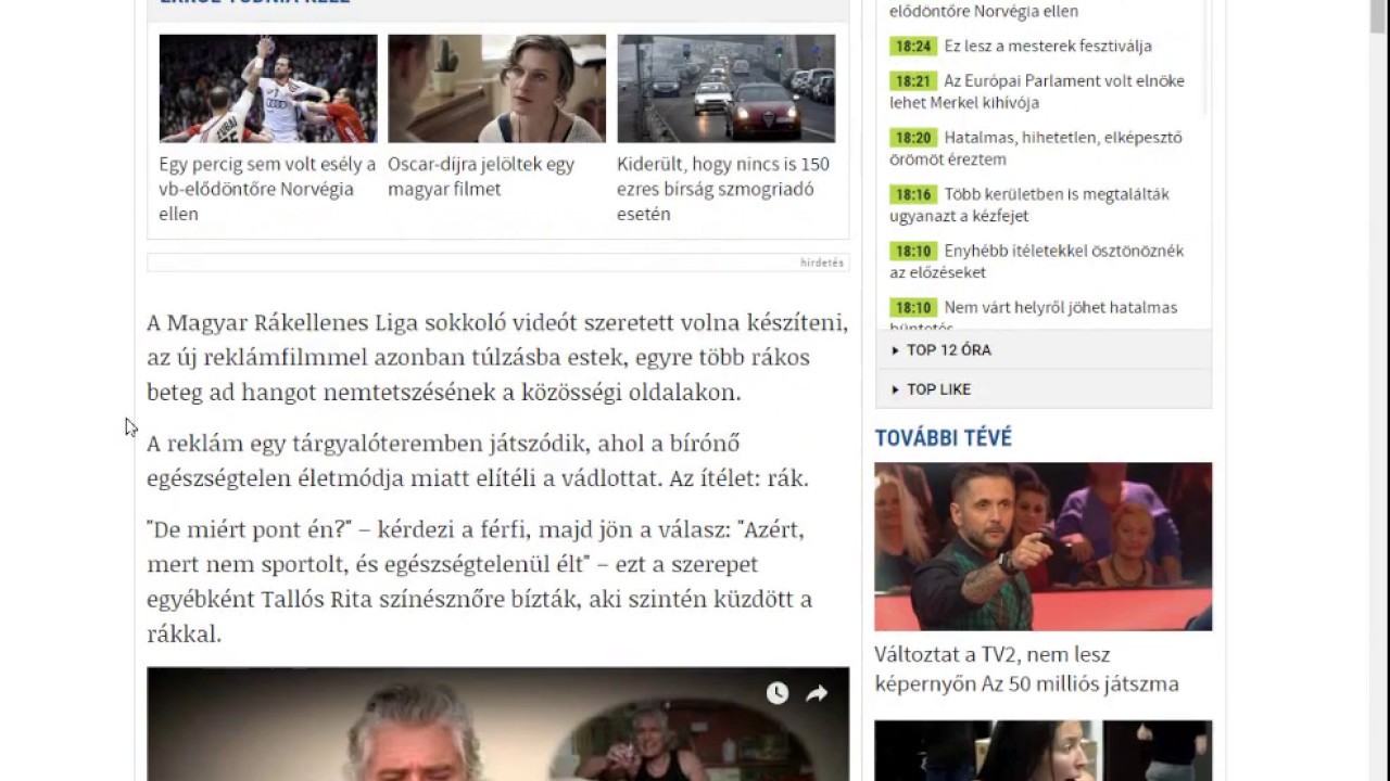 Magyar rákellenes liga (és nem a liga margarin) reklám - YouTube