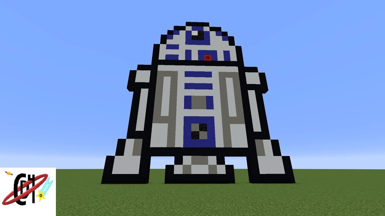 Minecraft Pixel-Art #4: R2-D2 - YouTube
