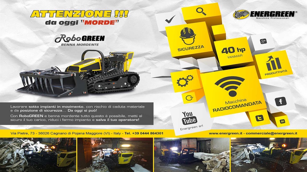 RoboGREEN - Benna Mordente - Grapple Bucket - Energreen - YouTube