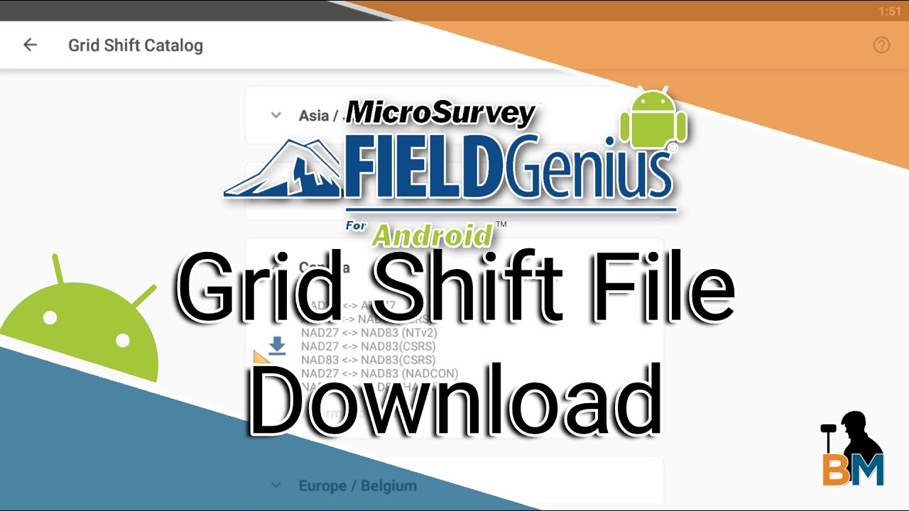 FieldGenius for Android: Downloading Grid Shift Files | Bench Mark ...