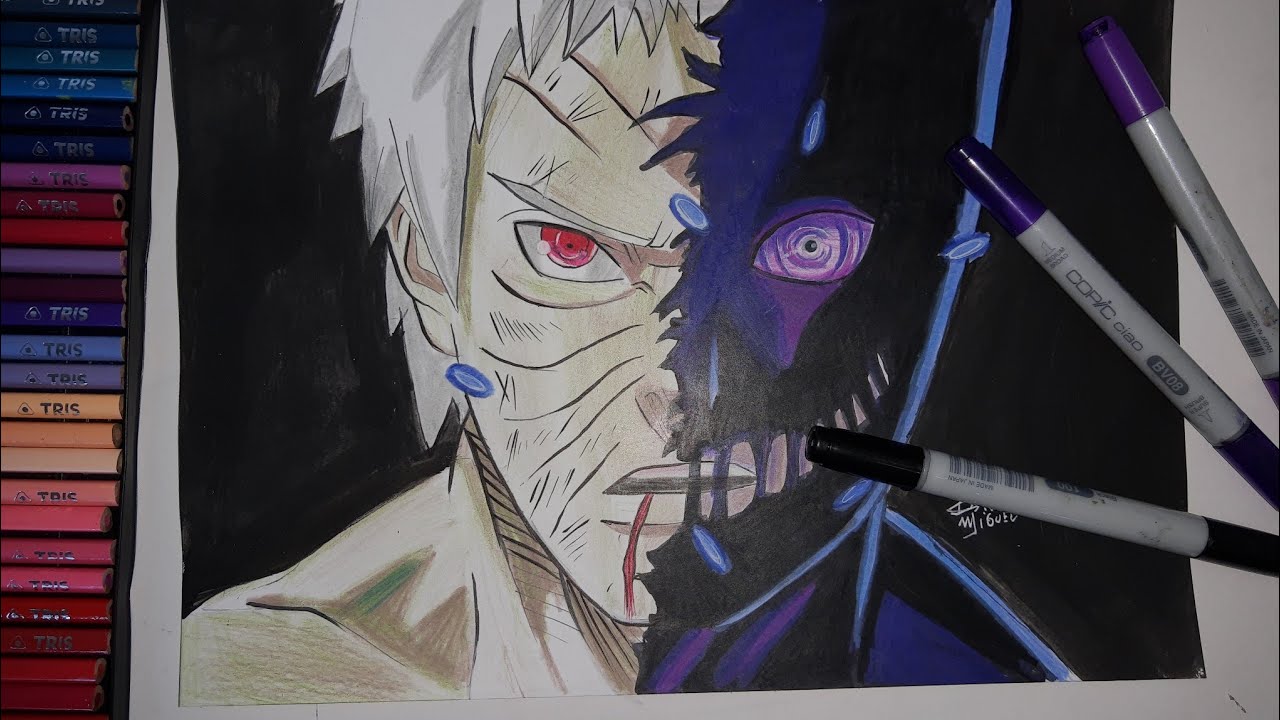 Drawing Obito and black Zetsu - YouTube