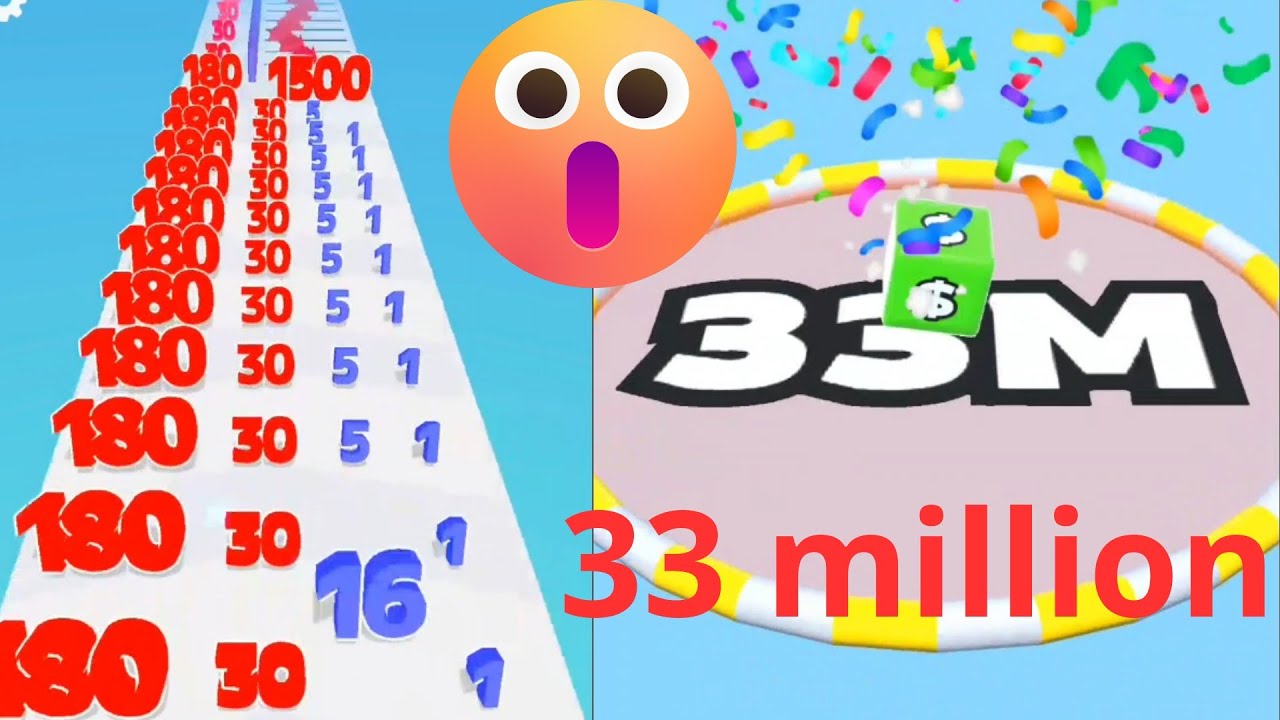 Play 88888 mobile game, Jelly run Vs number master,all level,数字大师与果冻跑 ...