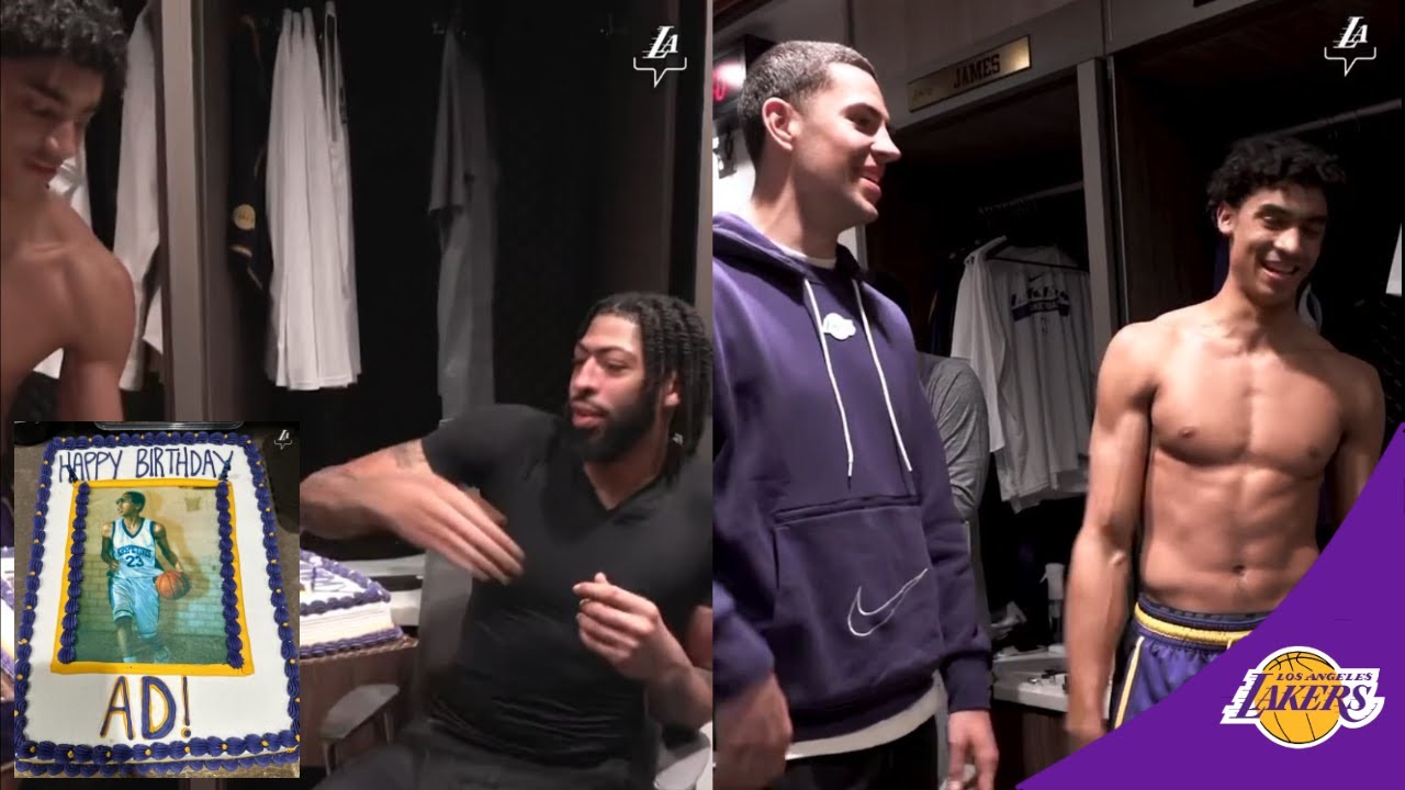 Lakers sing Happy Birthday for Anthony Davis in Lakers Locker Room ...