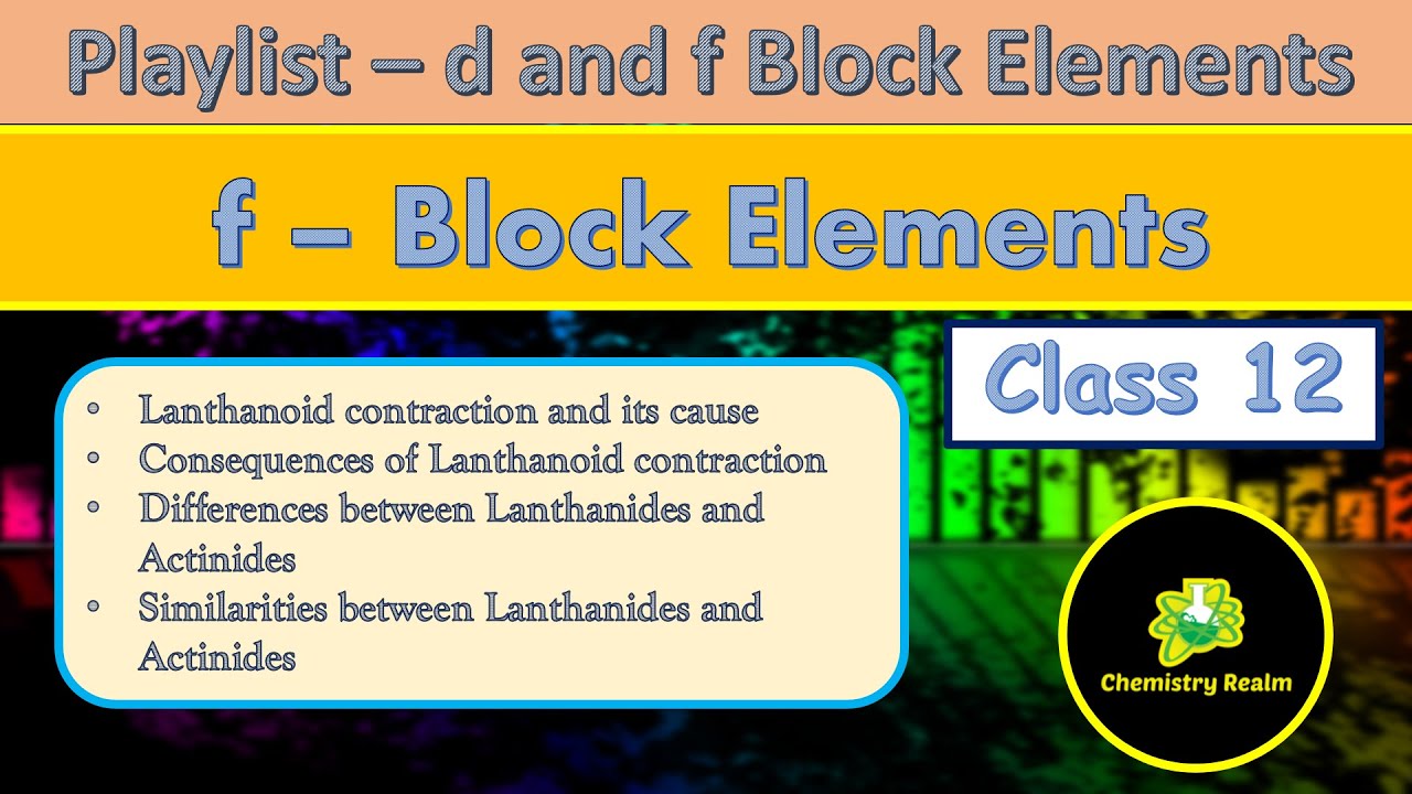 f - Block Elements | With Notes and Important Questions | Class 12 ...