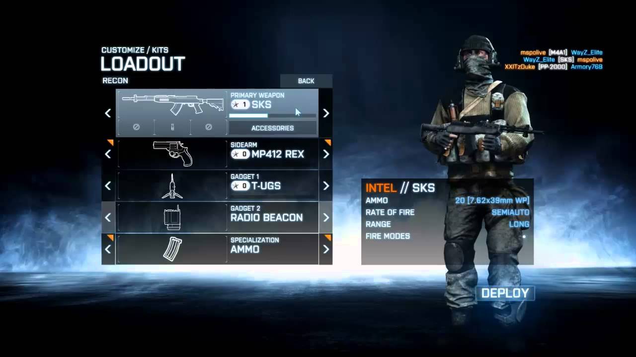 BattleField 3 - SKS BEST CLASS SETUP FOR RECON? LVL UP RECON FAST ...