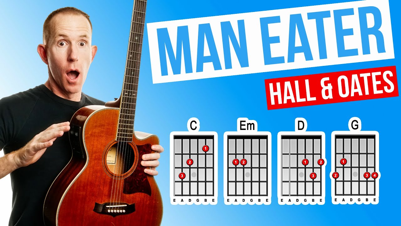 Man Eater ★ Hall & Oates ★ Acoustic Guitar Lesson [with PDF] - YouTube