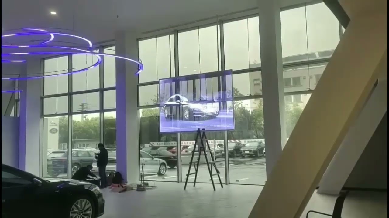 Transparent LED Display in Automobile Sales Center Indoor High ...