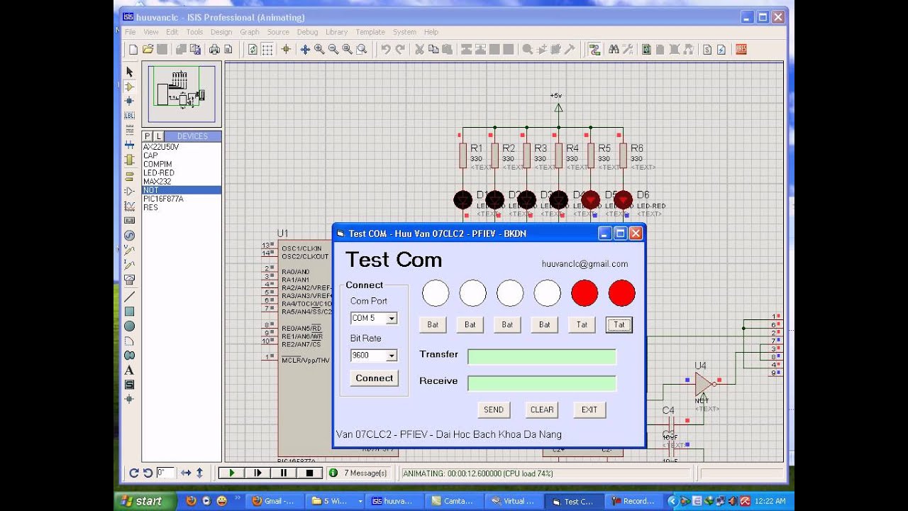 Test_Com Proteus-RS232 - HuuVan - YouTube
