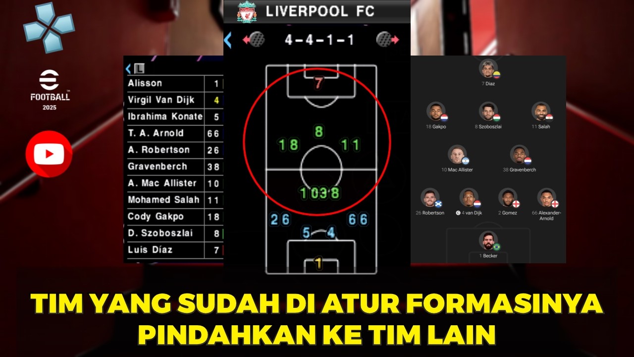 Begini Cara Membuat formasi pada efootball pes ppsspp 2025 - YouTube