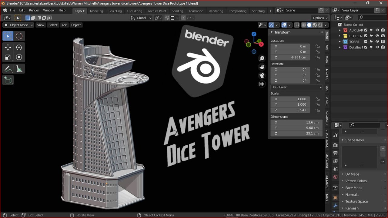 Avengers Dice Tower Speed Modeling - YouTube