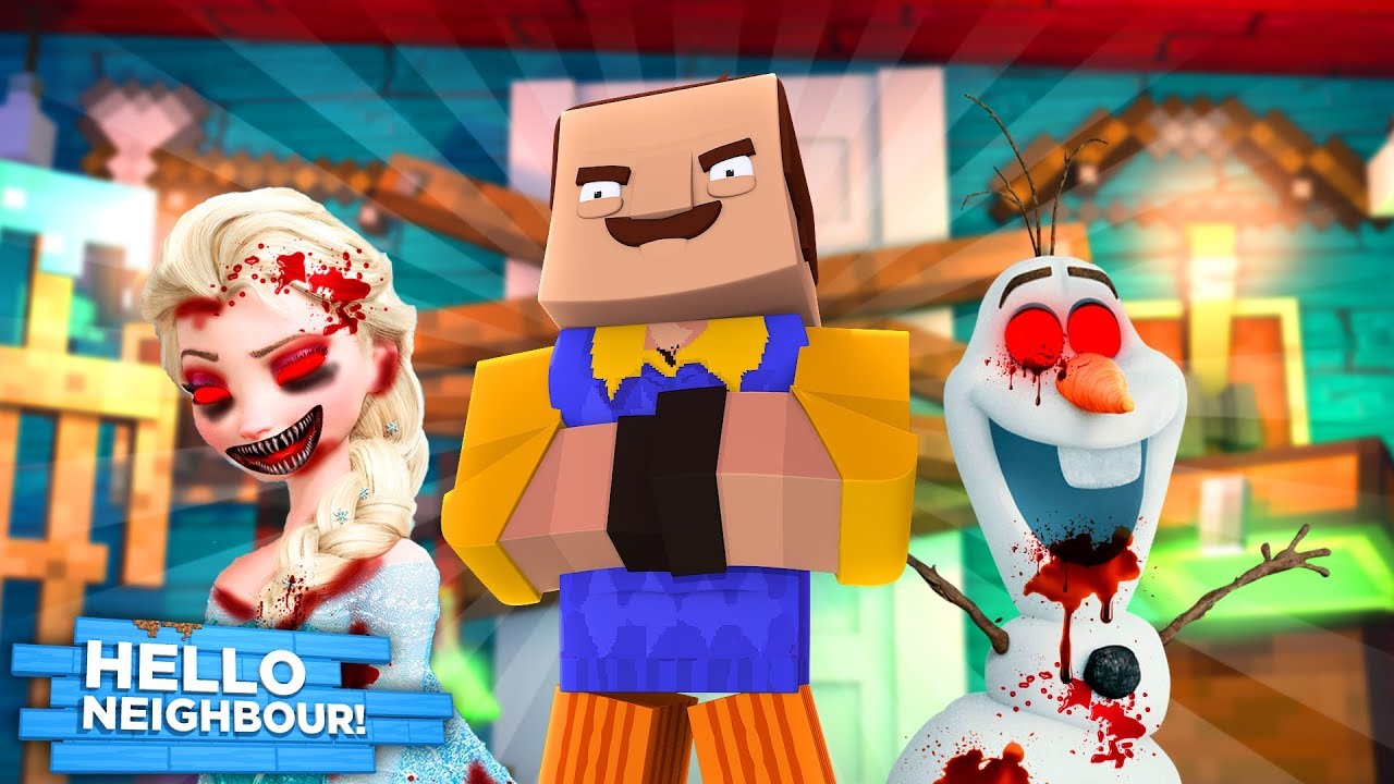 HELLO NEIGHBOUR TURNS ELSA AND OLAF INTO ELSA.EXE AND OLAF.EXE! - YouTube