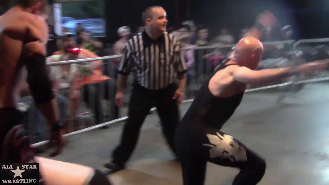 Three way tag team match for the ALL STAR WRESTLING tag titles - YouTube