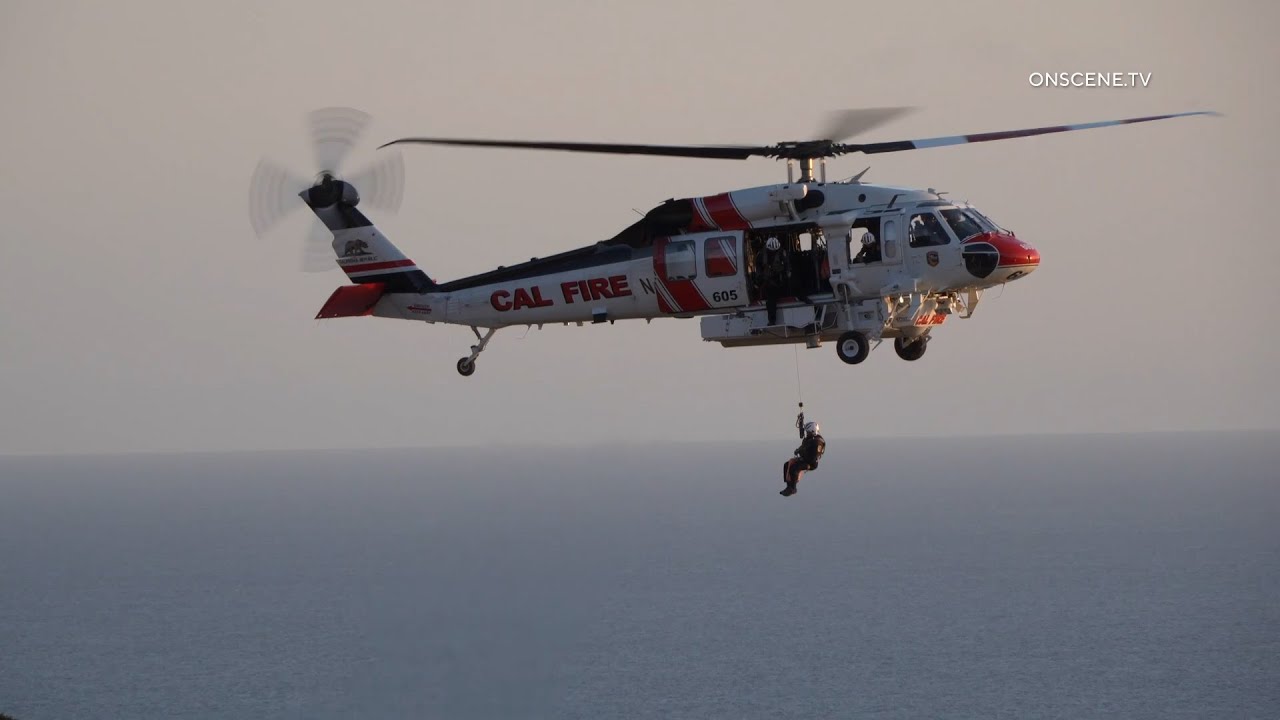 CalFire Rescues Woman That Fell Off Cliff - YouTube