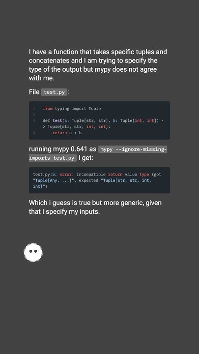 Mypy type of concatenate tuples #shorts - YouTube