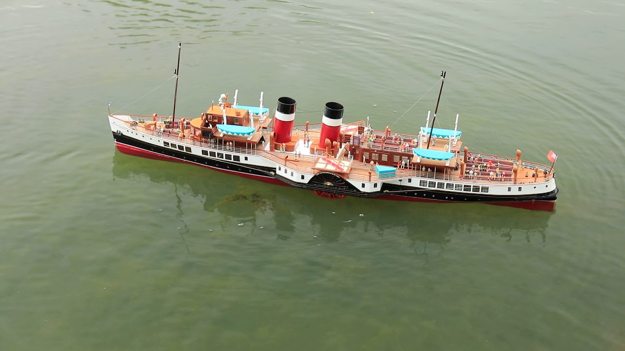 Launch of 1:48 scale steam powered RC model of Waverley paddle steamer ...