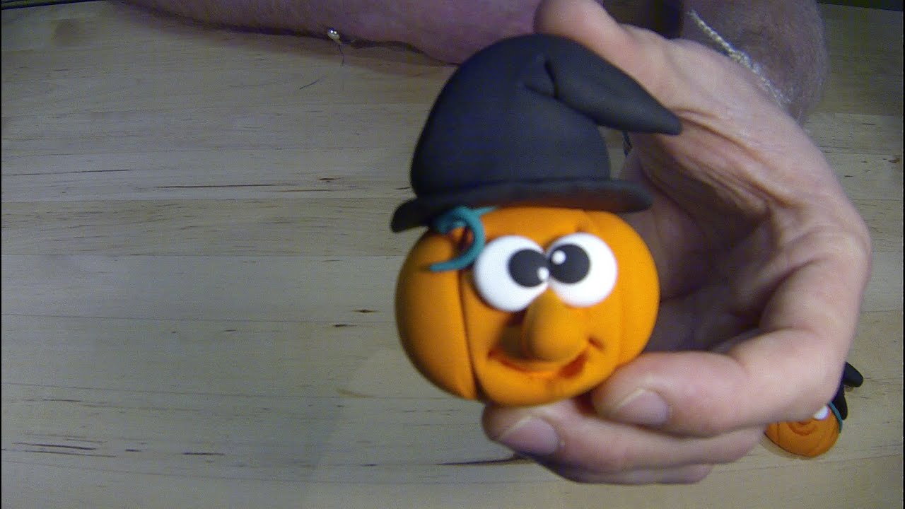 Jumping Clay Tutorial - How To Make a Clay Pumpkin Magnet - Halloween ...