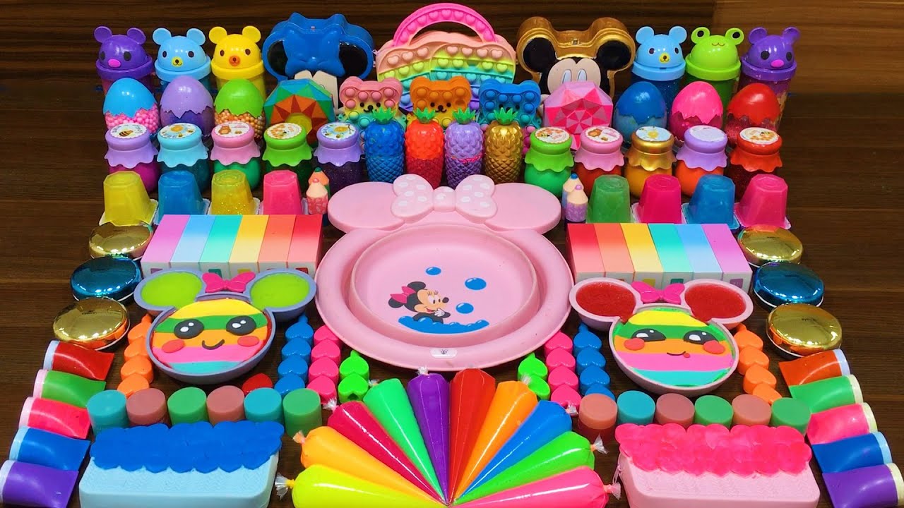 RAINBOW MICKEY MOUSE !!! Mixing Random into STOREBOUGHT Slime ...