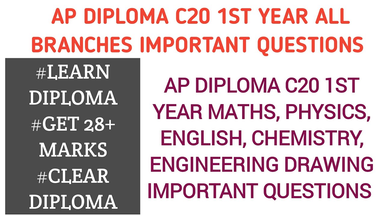 AP DIPLOMA C20 1ST MATHS, PHYSICS, CHEMISTRY, ENGLISH, ENGINEERING ...