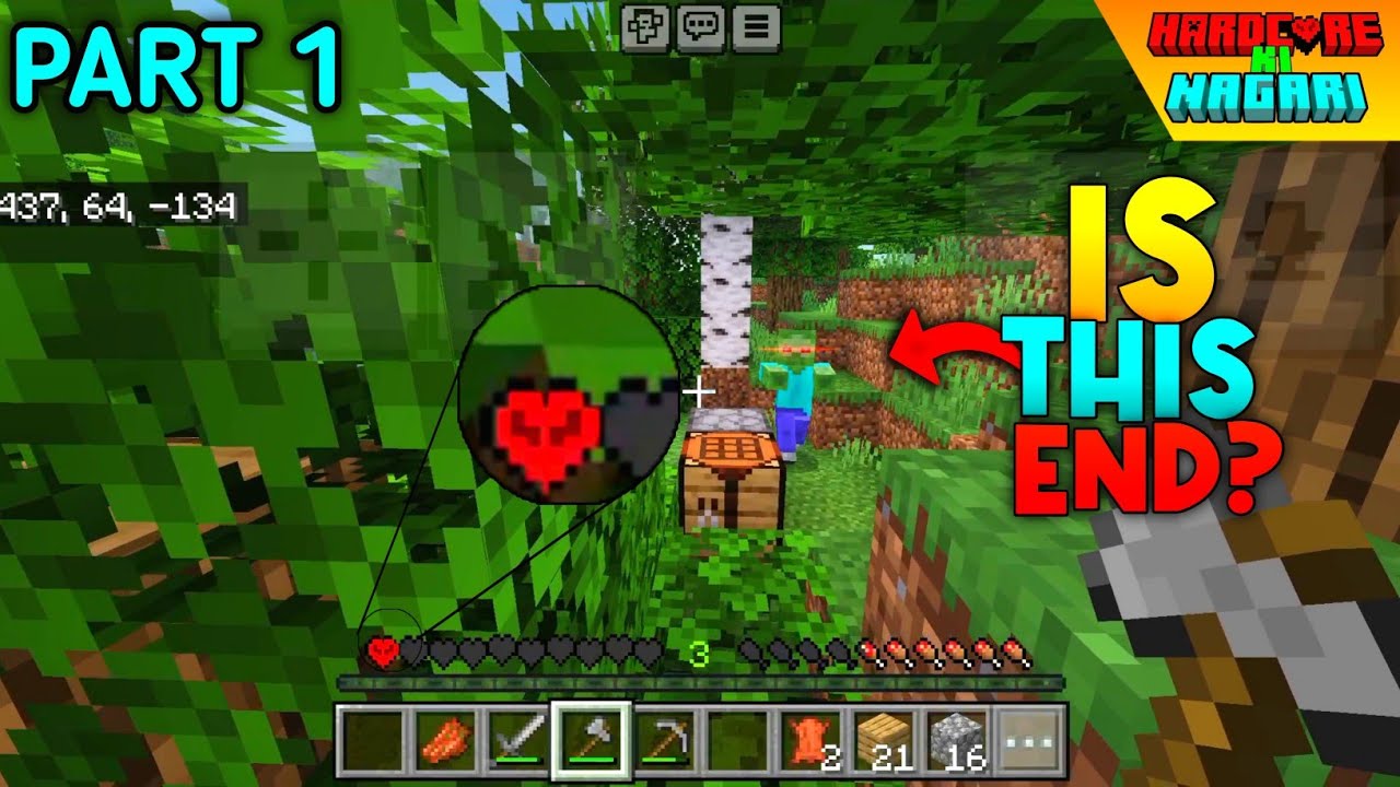 IS THIS END..... || Minecraft PE Hardcore Gameplay Part 1 (Hindi) || Useful Myth - YouTube