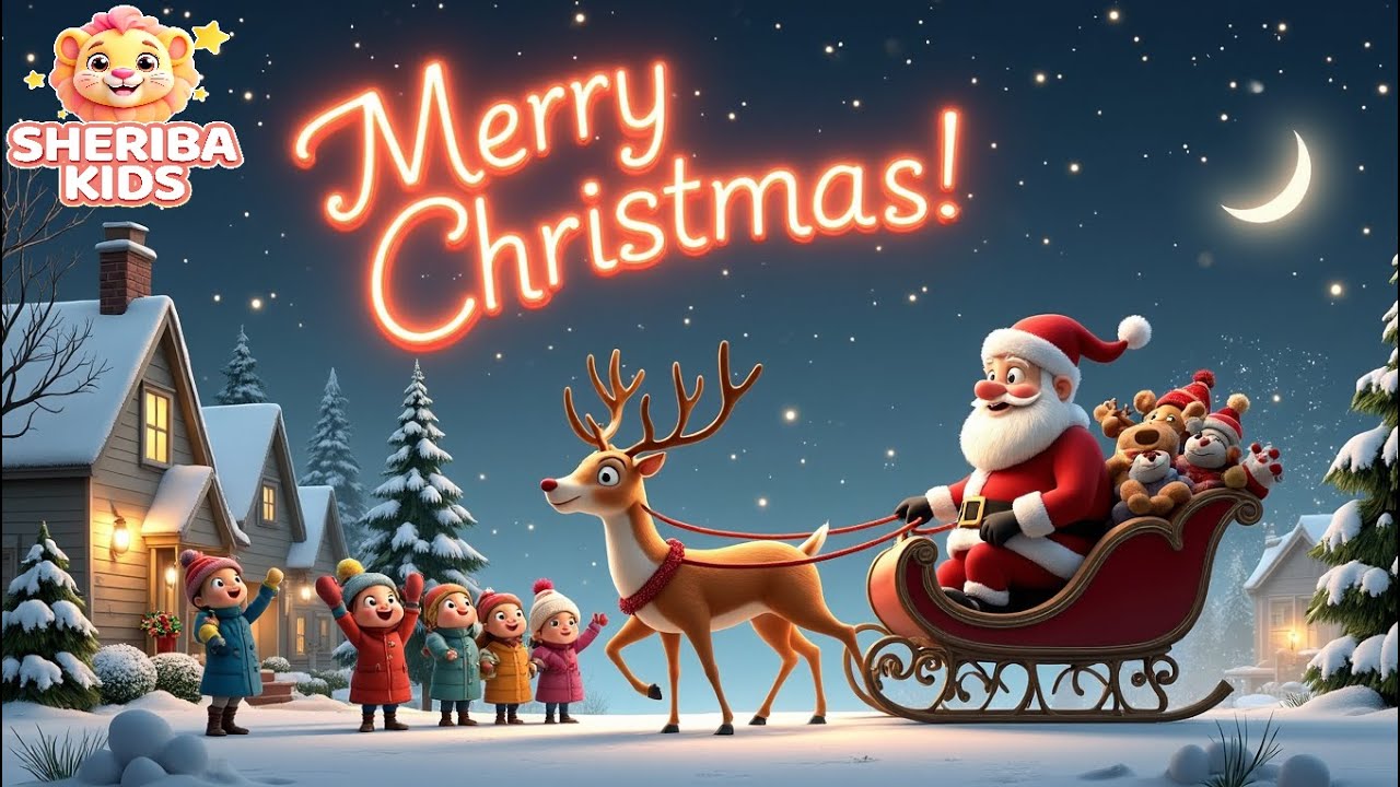 Merry Christmas Song for Kids | Santa’s Sleigh & Holiday Cheer ...