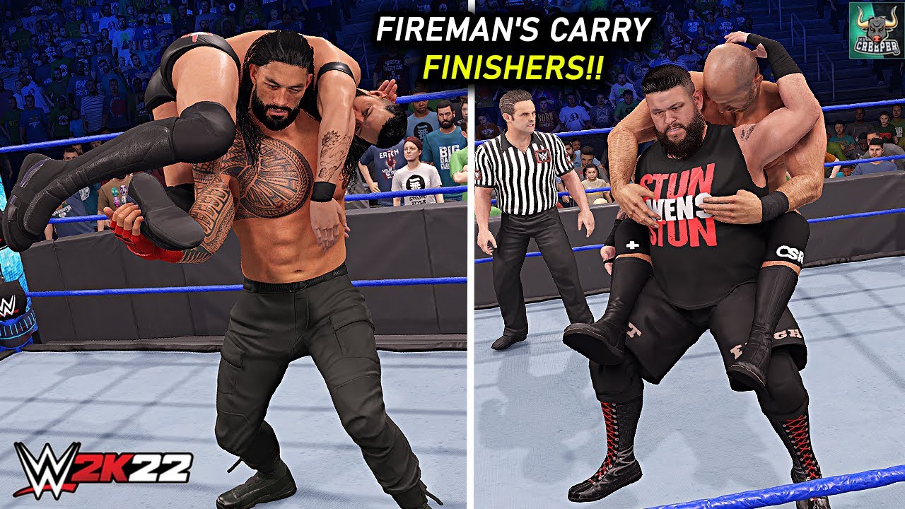 WWE 2K22 Astounding Fireman's Carry Finishers & Moves! - YouTube