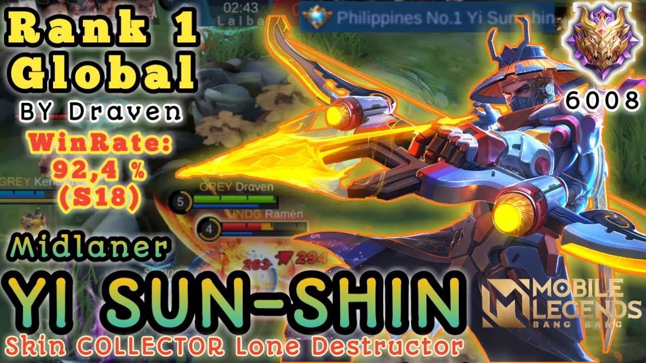 YI SUN SHIN Top 1 Global 2020 Gameplay Best Build YSS Skin COLLECTOR ...