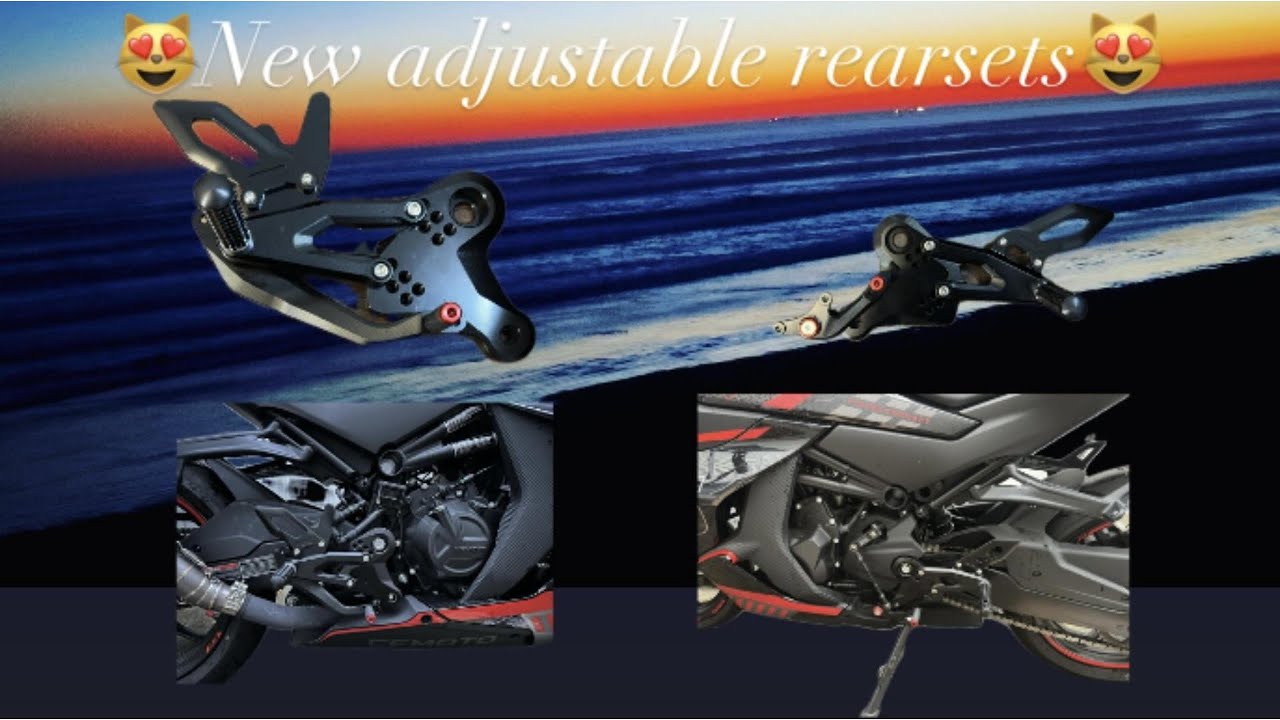 Cf Moto 450ss adjustable rear set install part 1 of 2. - YouTube