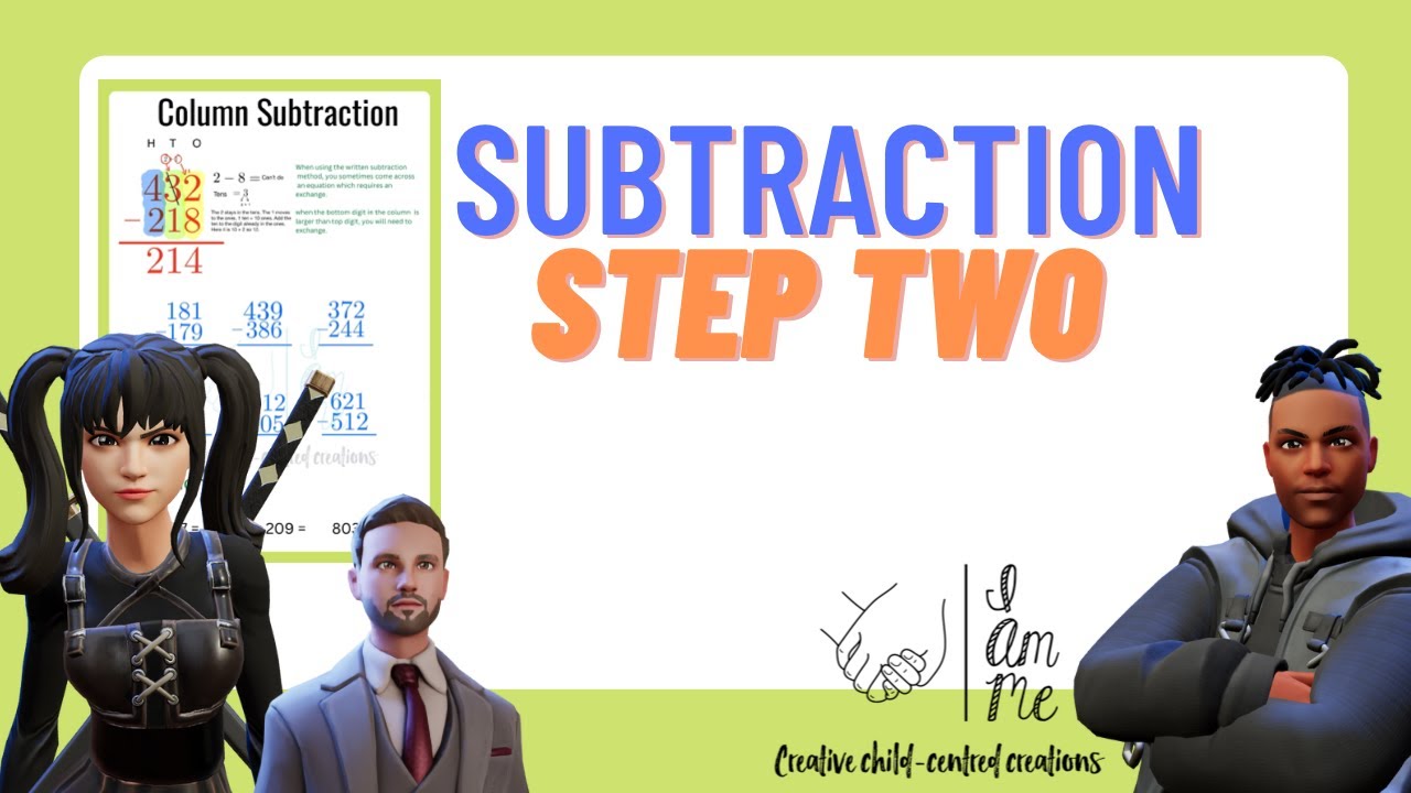 How to subtract with exchanges. Column subtraction method - YouTube