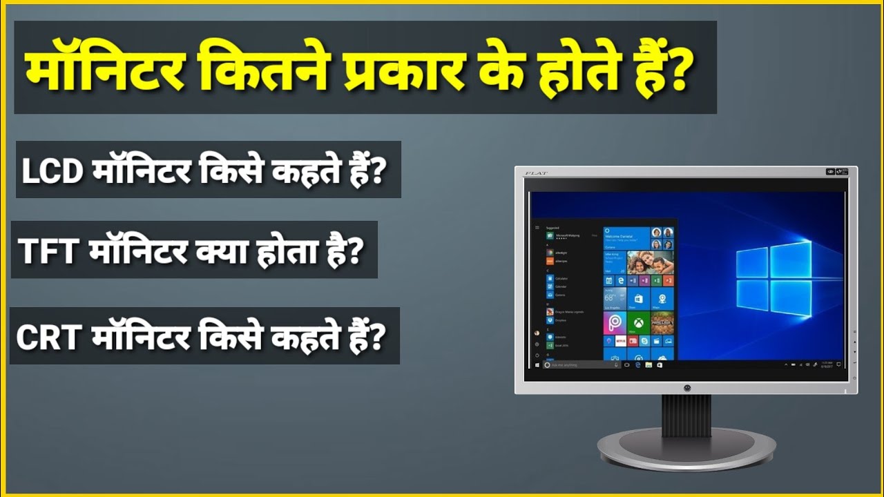 What is monitor? मॉनिटर क्या है? How Many parts Of Desktop Screen - YouTube