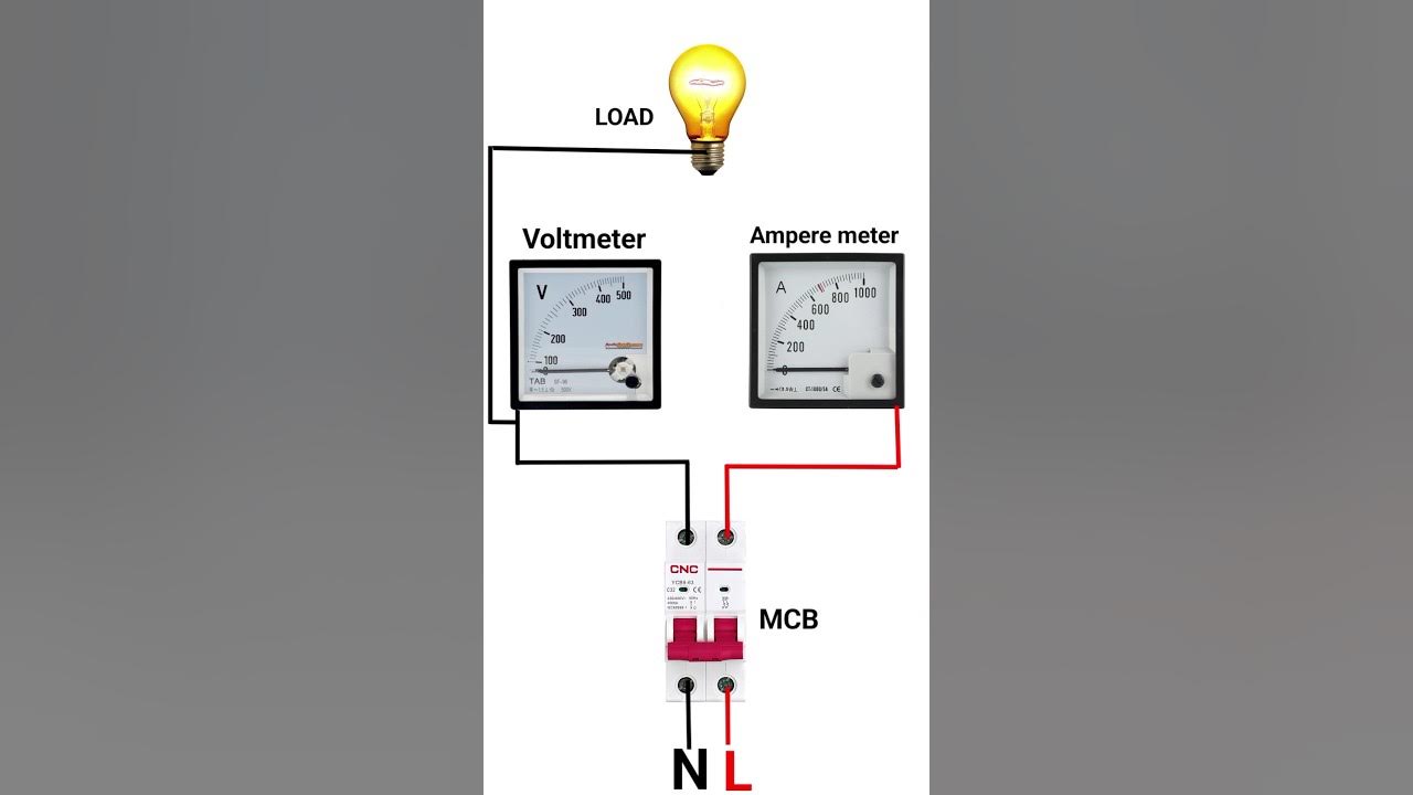 Connection in ampere meter and Voltmeter #viral #electric #shorts #trending - YouTube
